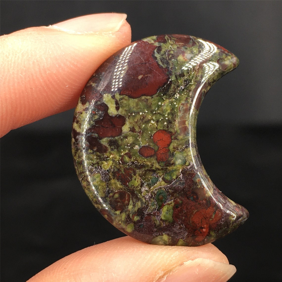 2pcs Natural Dragon Blood Stone Quartz Carved MoonHand | Etsy