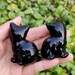 A Pair Natural Obsidian Cat,quartz Crystal Cat,crystal Energy,crystal ...