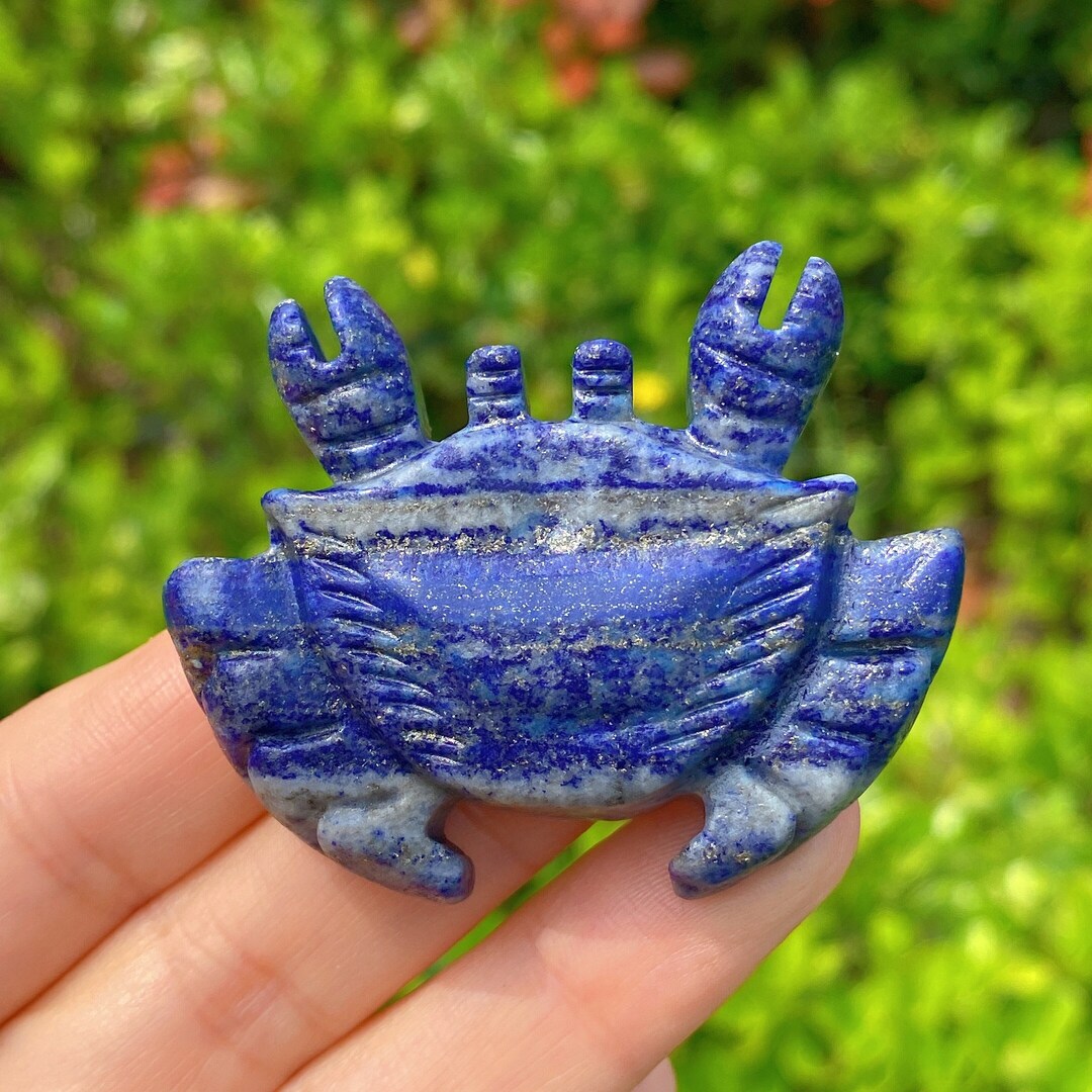 Natural Lapis Lazuli Crab,quartz Crab,crab Astrology Cancer Crab Gift Ocean Carving July ...