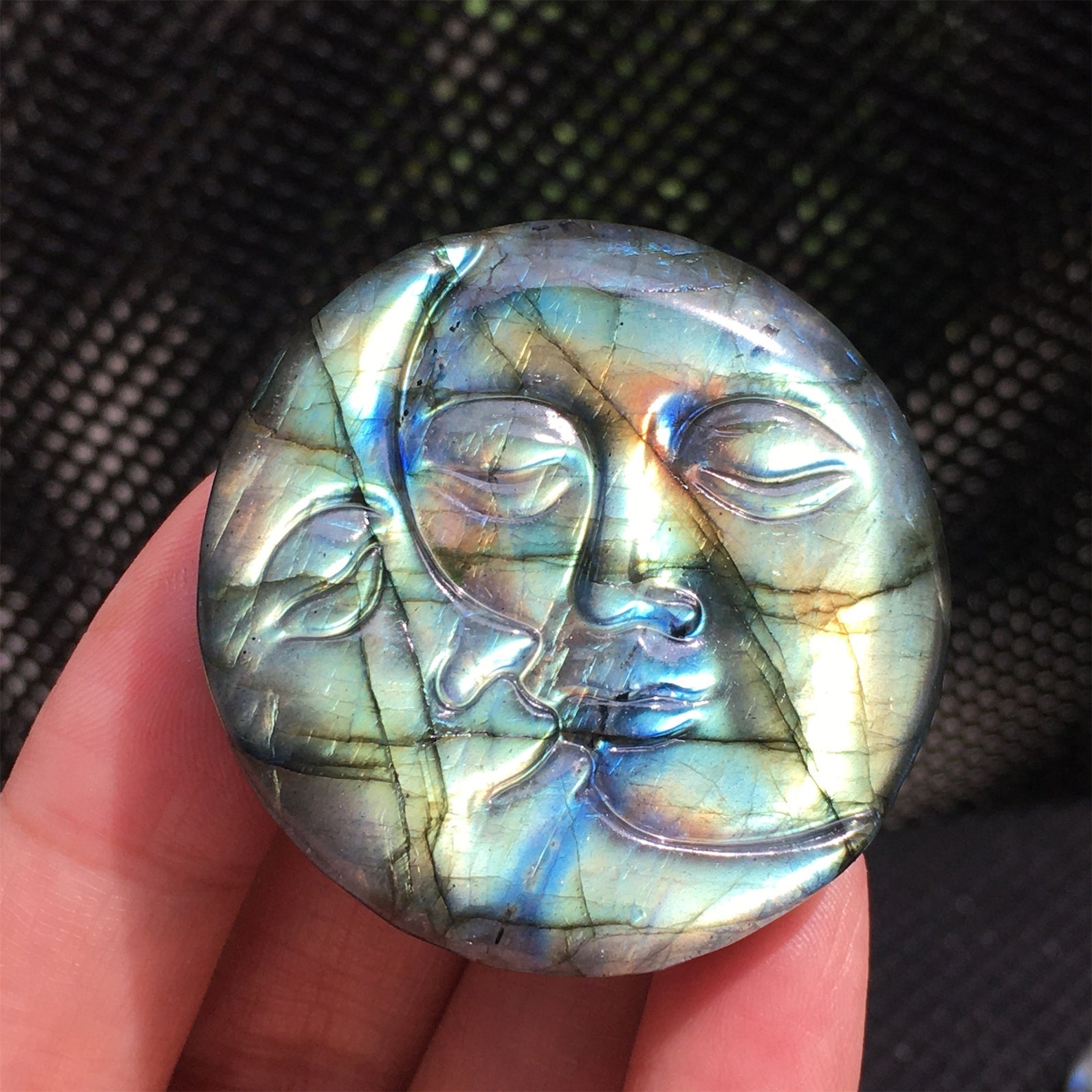 1pc Natural Labradorite Sun Moonquartz Crystal Sun - Etsy