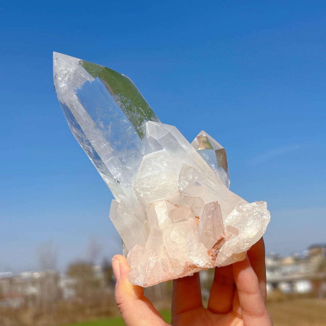 2.2LB Natural Clear Quartz Cluster,large Crystal Cluster,quartz Cluster ...