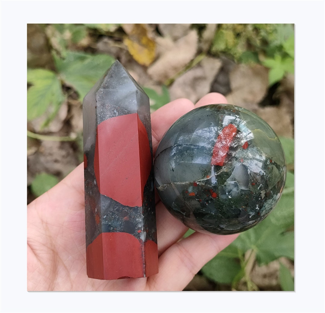 A Set of 50MM Natural Bloodstone Ball 70G Bloodstone Obelisk,energy ...