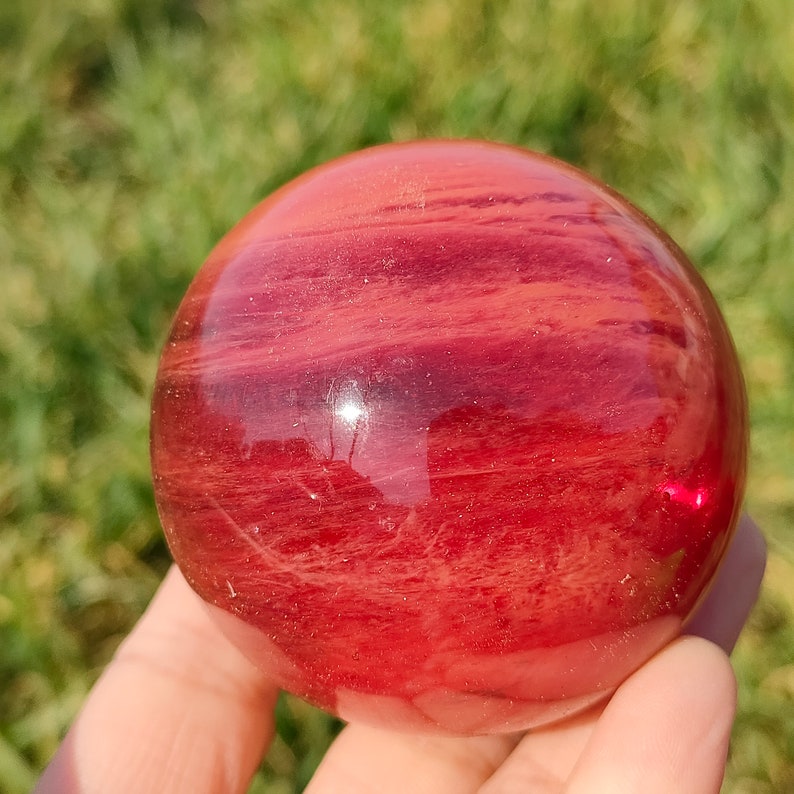 1pc Red Melting Stone Ballquartz Crystal Spheremineral - Etsy