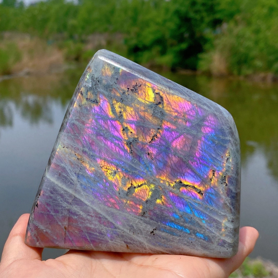 2LB Natural Purple Labradorite Freeform,labradorite Specimen,high Flash ...