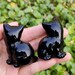A Pair Natural Obsidian Cat,quartz Crystal Cat,crystal Energy,crystal ...