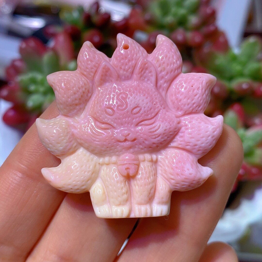 Natural Pink Queen Conch Shell Fox,queen Conch Shell Pendant,crystal ...