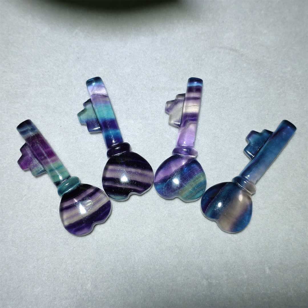 15g Natural Fluorite Key,quartz Crystal Key,crystal Pendant,crystal ...