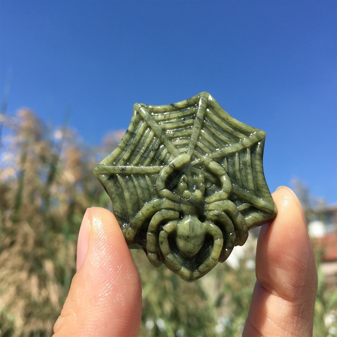 Serpentine Jade Spider,quartz Spider,crystal Carved,reiki Heal,crystal ...