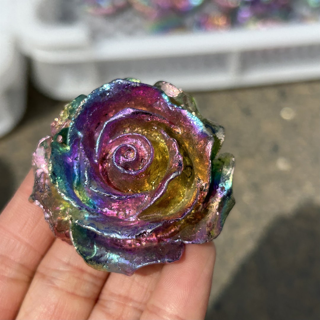 Colourful Titanium Flower,rainbow Flower,hand-carved,home Decoration ...