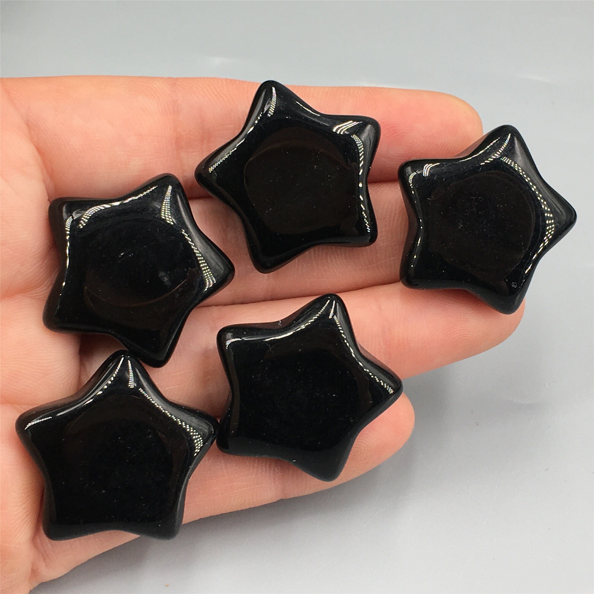 5PC Natural Obsidian Quartz Crystal StarCarved Quartz Crystal | Etsy