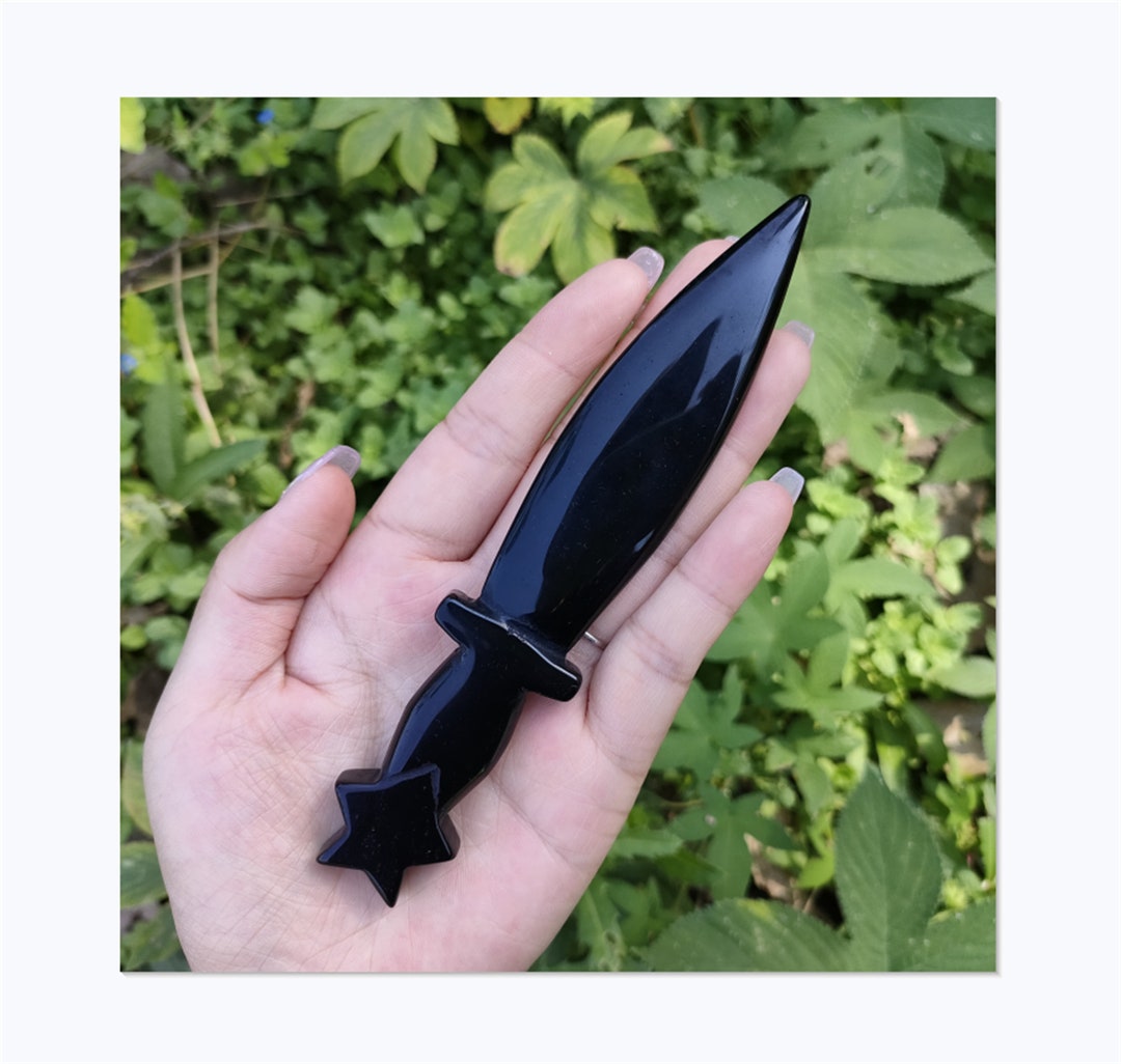 1pc Natural Obsidian Knife,quartz Dagger,crystal Dagger,quartz Knife ...