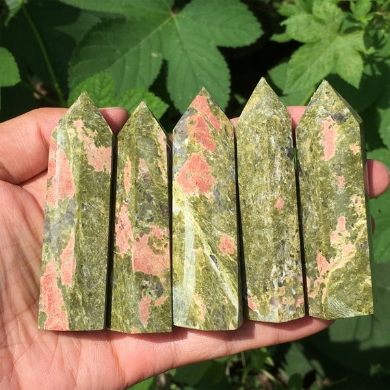 1pc Natural Unakite Obeliskquartz Crystal Towerquartz | Etsy