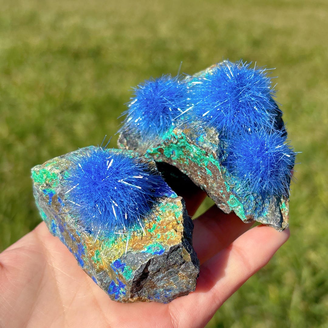 Chessylite Blue Linarite Goethite,magnesite Multipoint Geometry,mineral ...