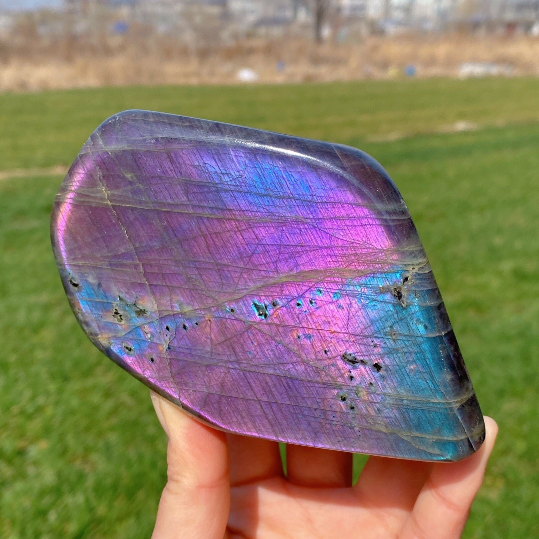 Natural Purple Labradorite Freeform,labradorite Specimen,high Flash ...