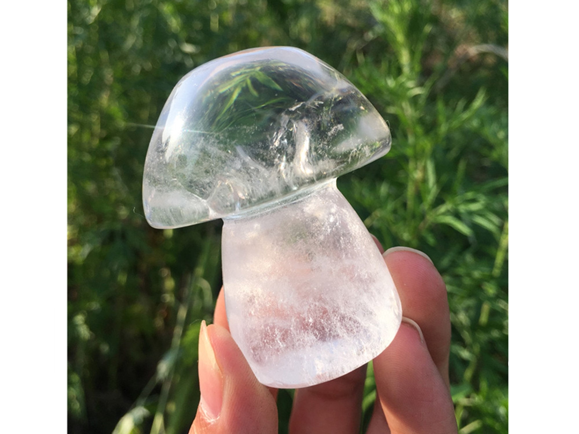 Natural Quartz Crystal Hand Carved Clear crystal MushroomHome | Etsy