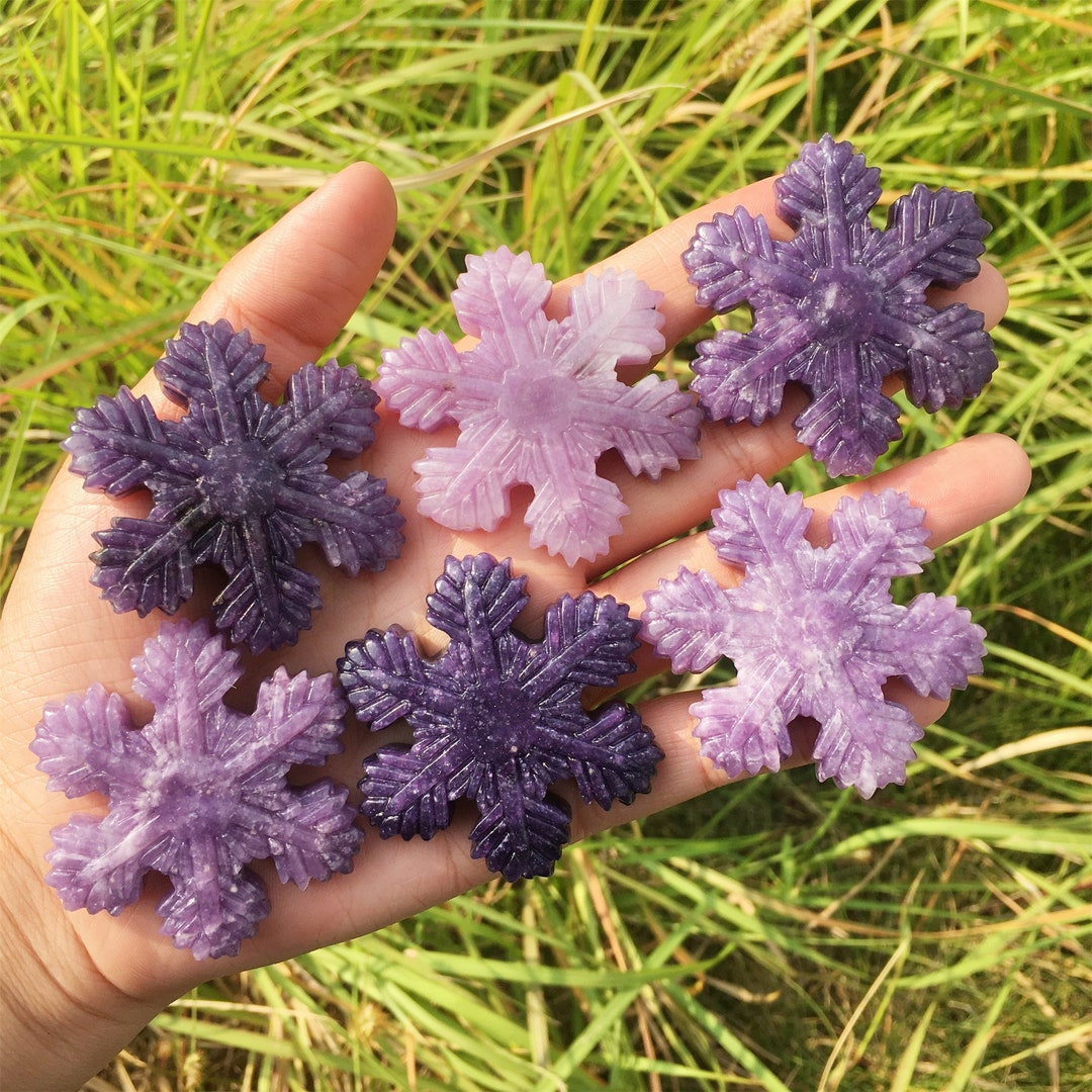 1.5 Natural Lepidolite Snowflake,quartz Crystal Snowflake,crystal ...