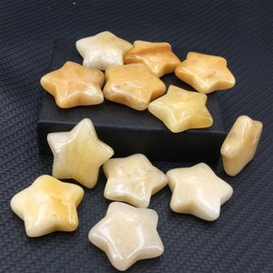 5PC Natural Yellow Jade Quartz Crystal Starcarved Quartz - Etsy