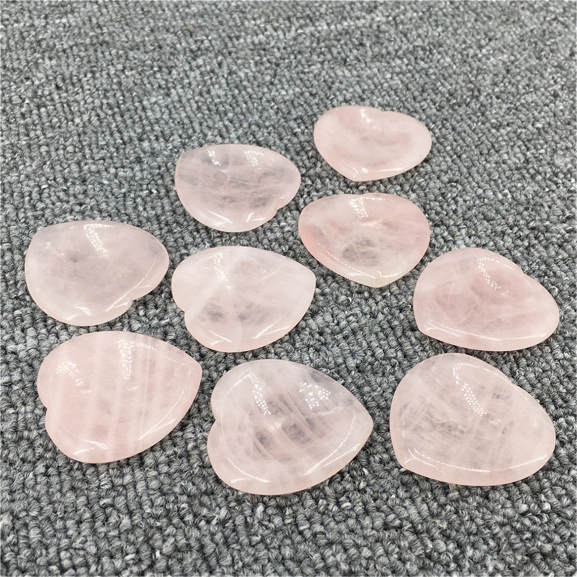 2pc Hand Carved Natural Rose Quartz Crystal Mini Heart - Etsy