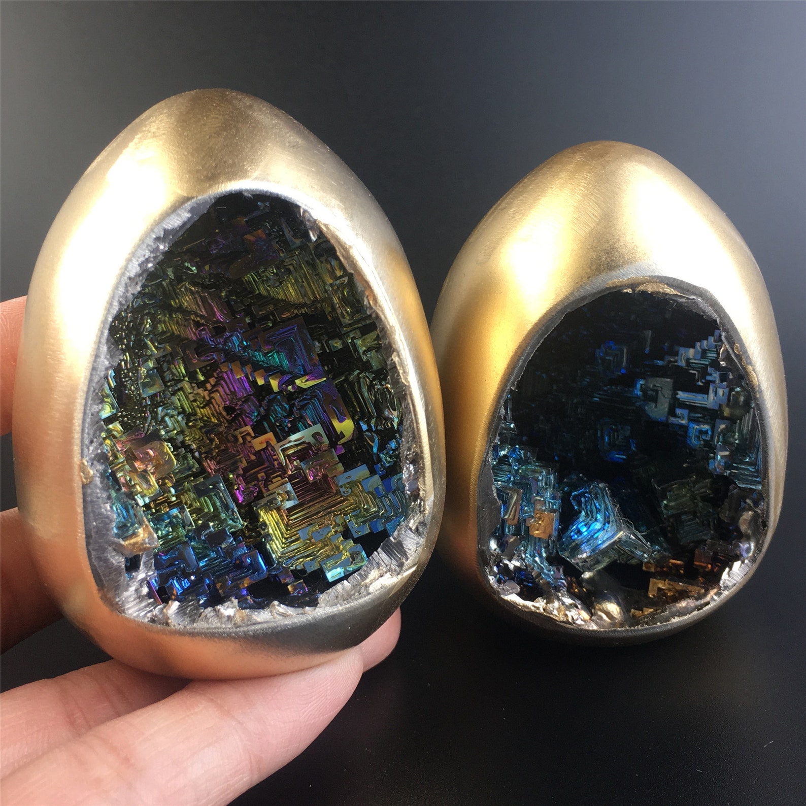 Rainbow Bismuth Ore Geode Quartz Crystal Mineral Specimen | Etsy