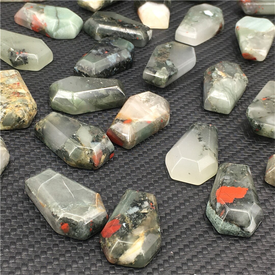 10pc Natural Bloodstone Quartz Crystal Coffin,crystal Pendants,reiki ...