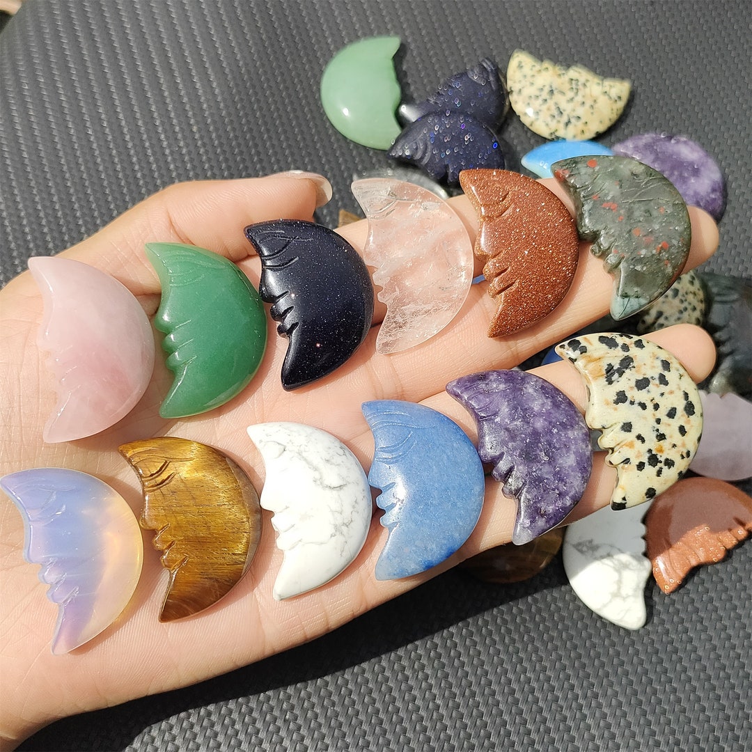 Natural MIX Quartz Crystal Moon,quartz Crystal Moon,blended Quartz ...