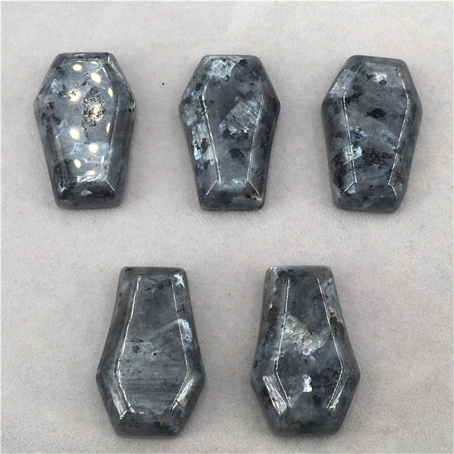 5pc Natural spectrolite Quartz Crystal CoffinCrystal | Etsy