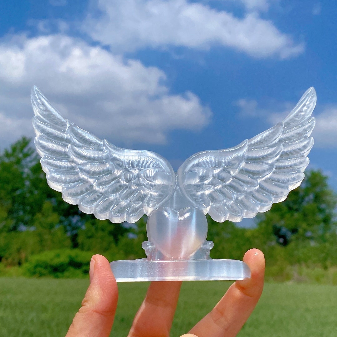 6.3 Natural Selenite Love Wing,selenite Angel Wing,hand Carved Wings of ...