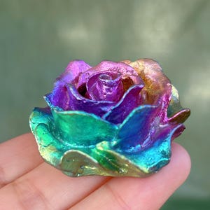 Rainbow Titanium Rose Flower,quartz Crystal Flower,mineral Sample,reiki ...