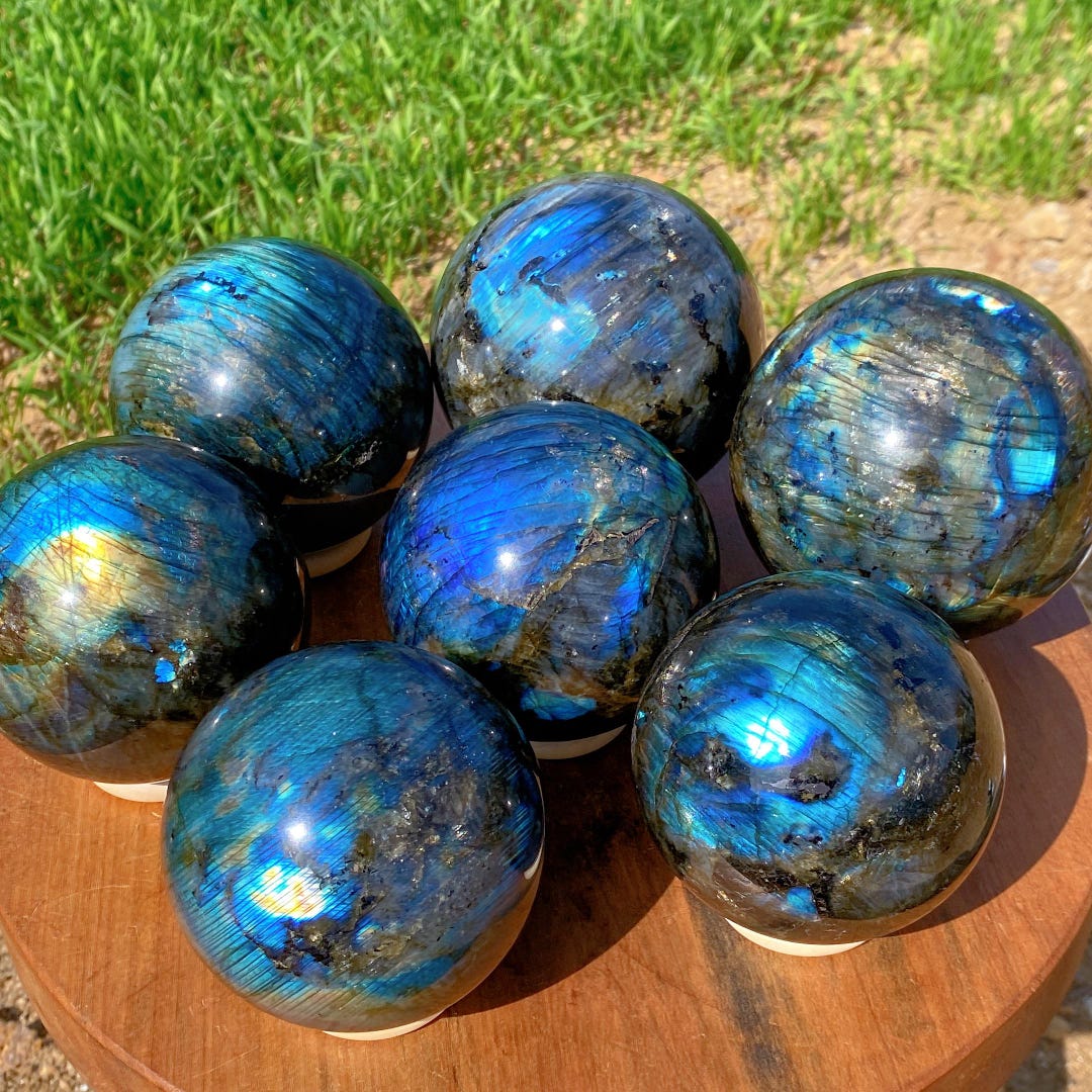 50-150mm Natural Labradorite Sphere,quartz Crystal Ball,large Crystal ...