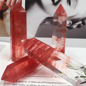 70g Red Smelting Stone Quartz Crystal Obelisk,home Decoration,crystal ...