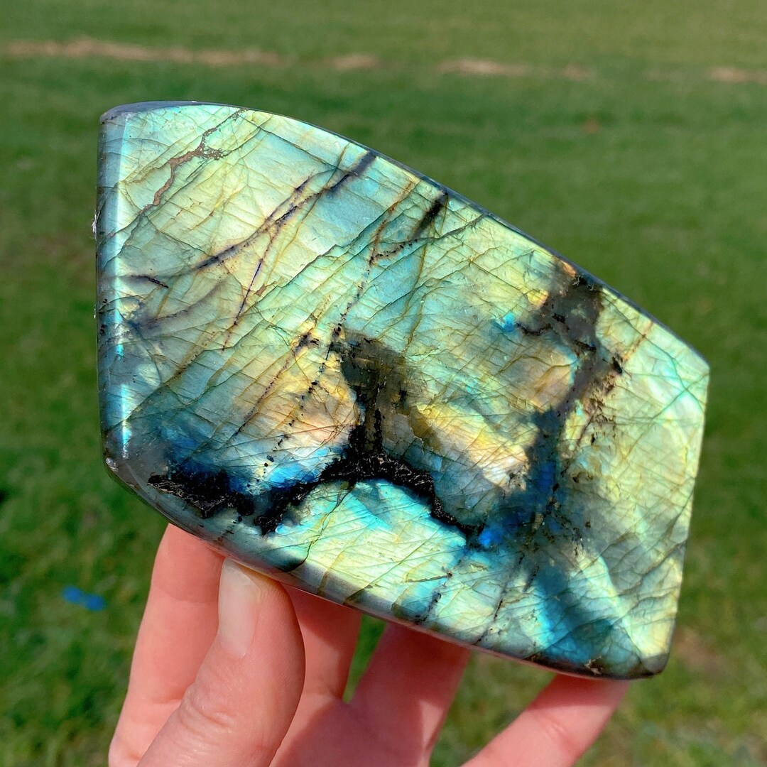 740g Natural Blue Green Labradorite Freeform,labradorite Specimen,high ...