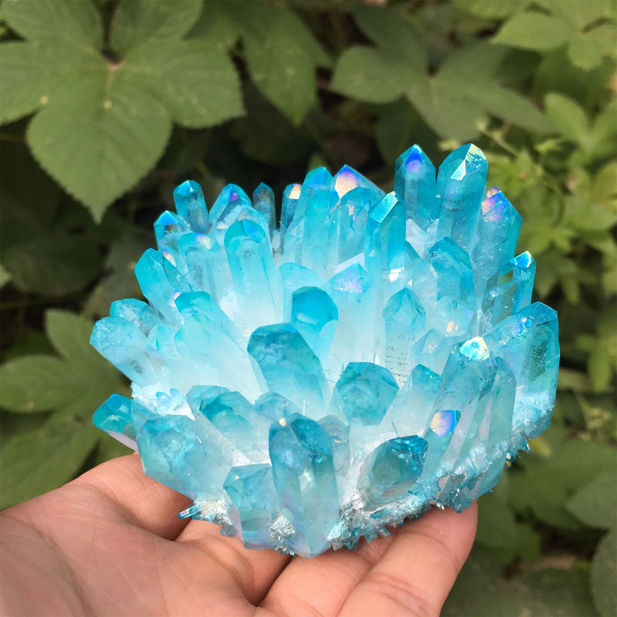 300g Blue Titanium Aura Quartz Crystal Clusterreiki | Etsy