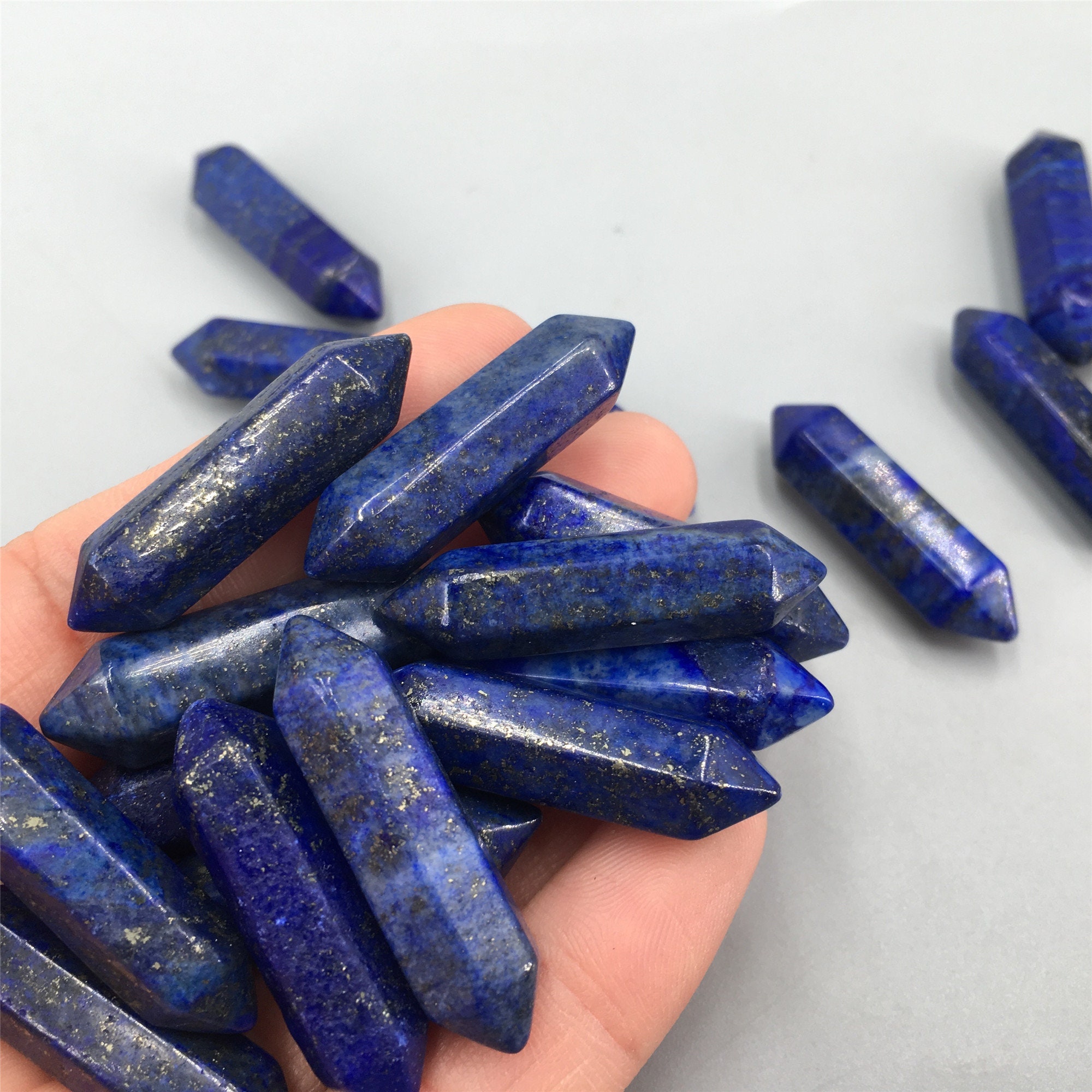 20pcs Natural Lapis Lazuli Quartz Crystal Double - Etsy
