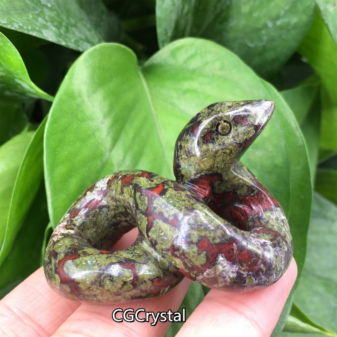 1pc Natural Dragon Blood Stone Crystal Snake,quartz Crystal Snake, Home ...