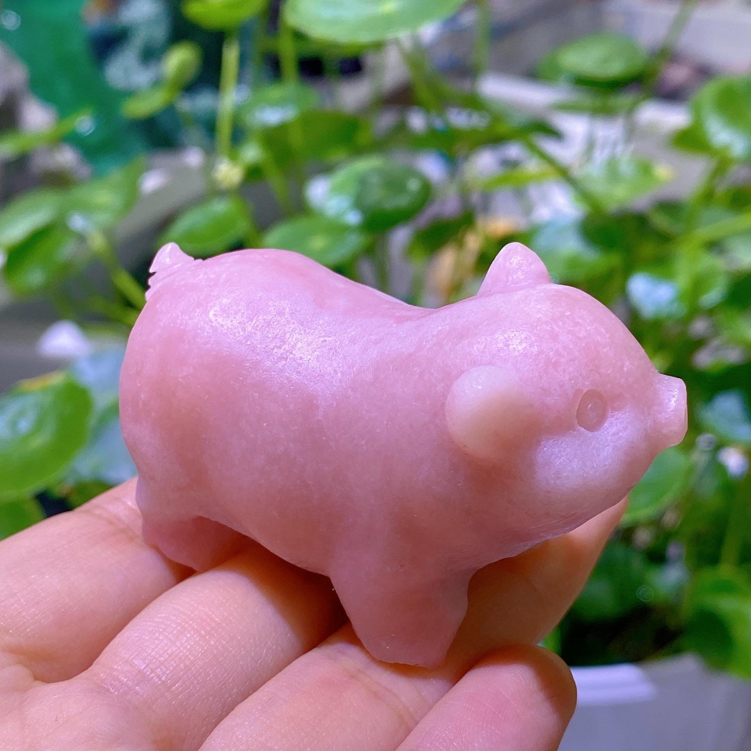2.1 Natural Pink Opal Pig,quartz Crystal Pig,mineral Samples,home Decor ...