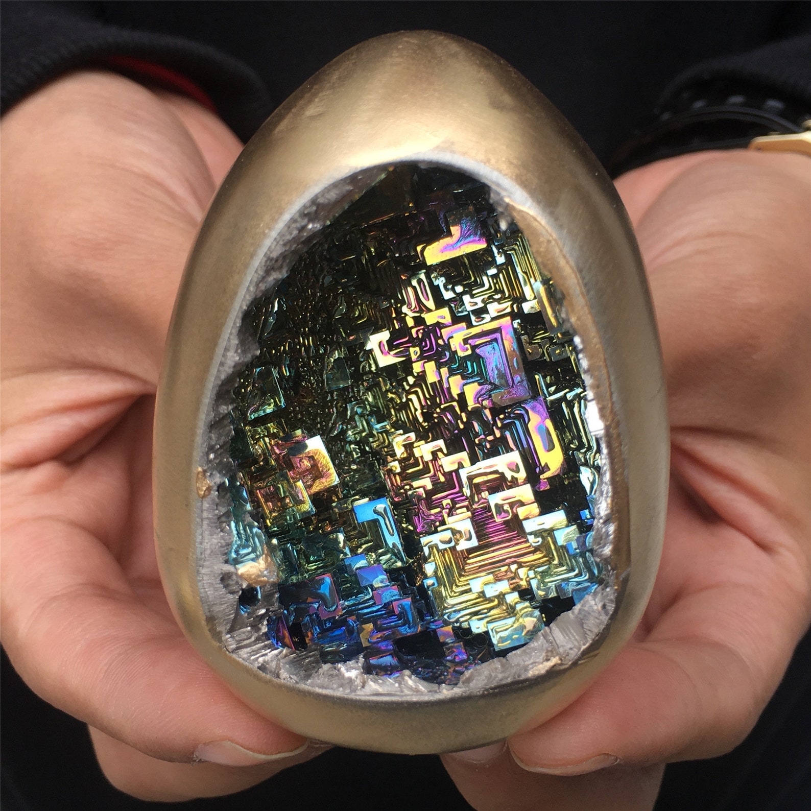 Rainbow Bismuth Ore Geode Quartz Crystal Mineral Specimen - Etsy Canada