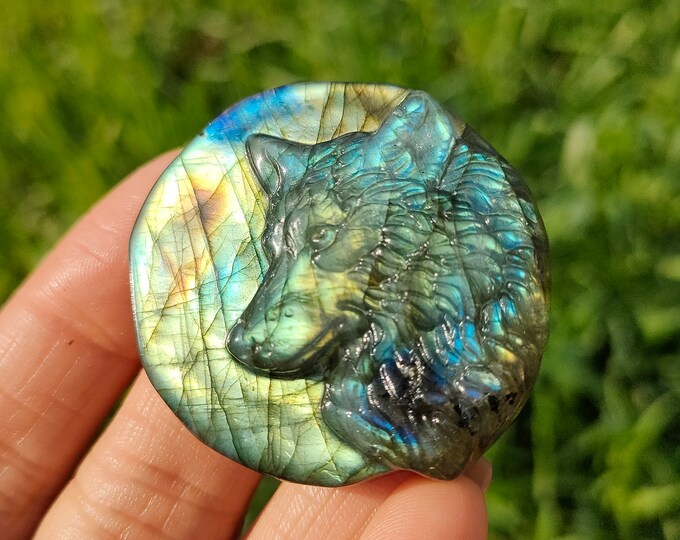 La Loba, Wolf Woman Necklace With Labradorite Gemstone. Handcrafted ...