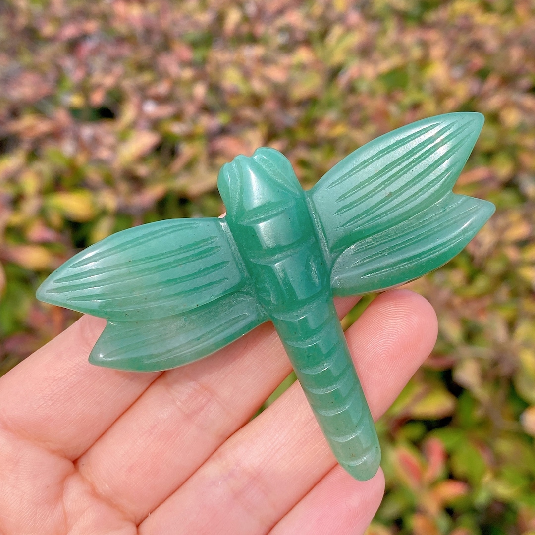 Natural Hand Carved Quartz Crystal Dragonfly Figurine,aventurine ...