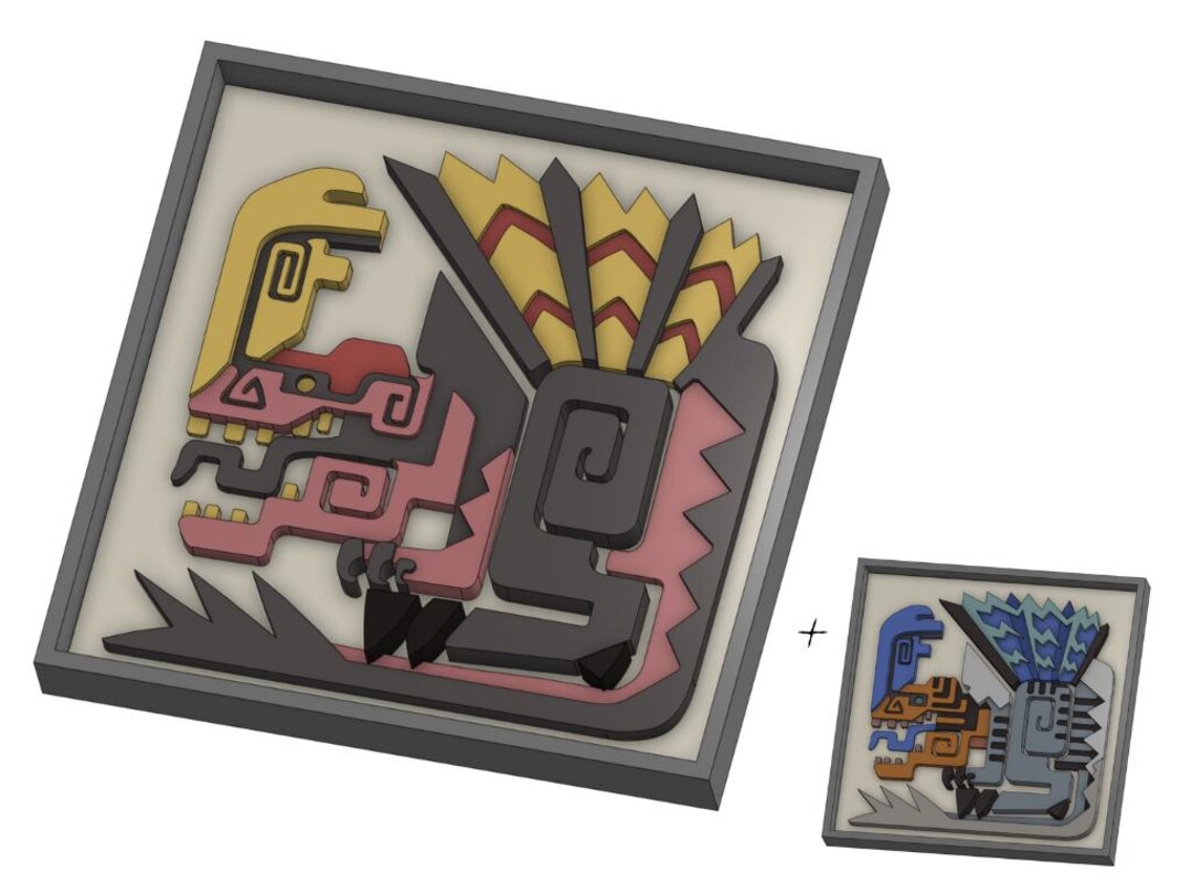 Monster Hunter Tile - Anjanath + Fulgar - 3D Printable Model File ...