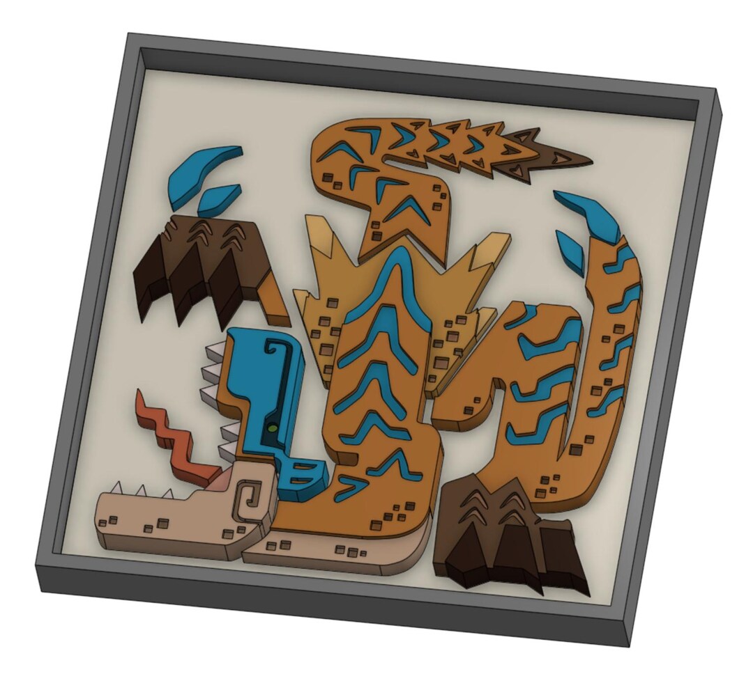 Monster Hunter Tile - Tigrex - 3D Printable Model File - Etsy