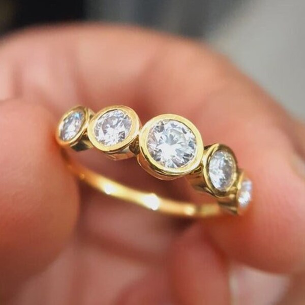 Bezel Set Stone Ring - Etsy