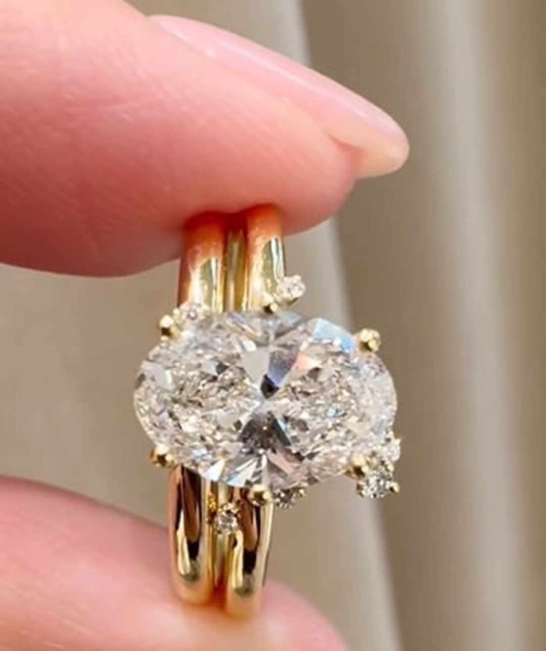 Open Ended Engagement Ring, Solitaire Wedding Ring, Oval & Round Shape ...