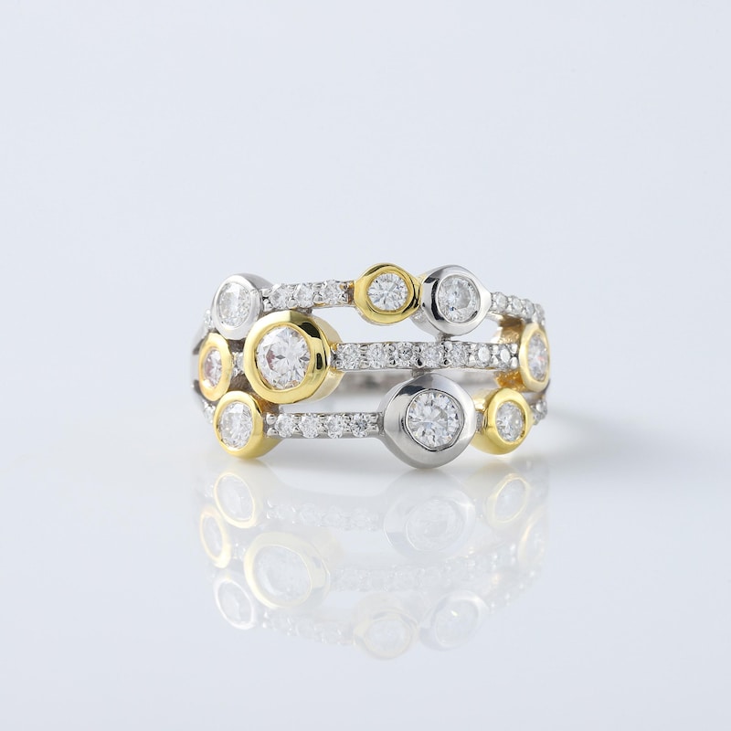 Two Row Diamond Ring - Etsy