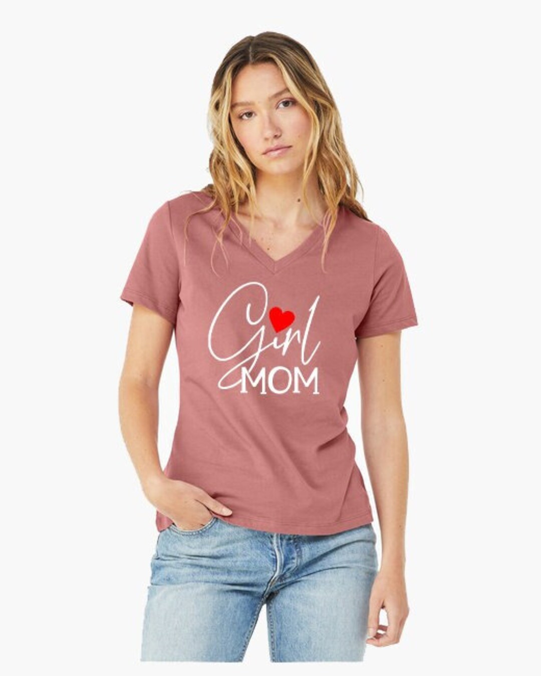 Girl Mom Woman's V-neck T-shirt - Etsy