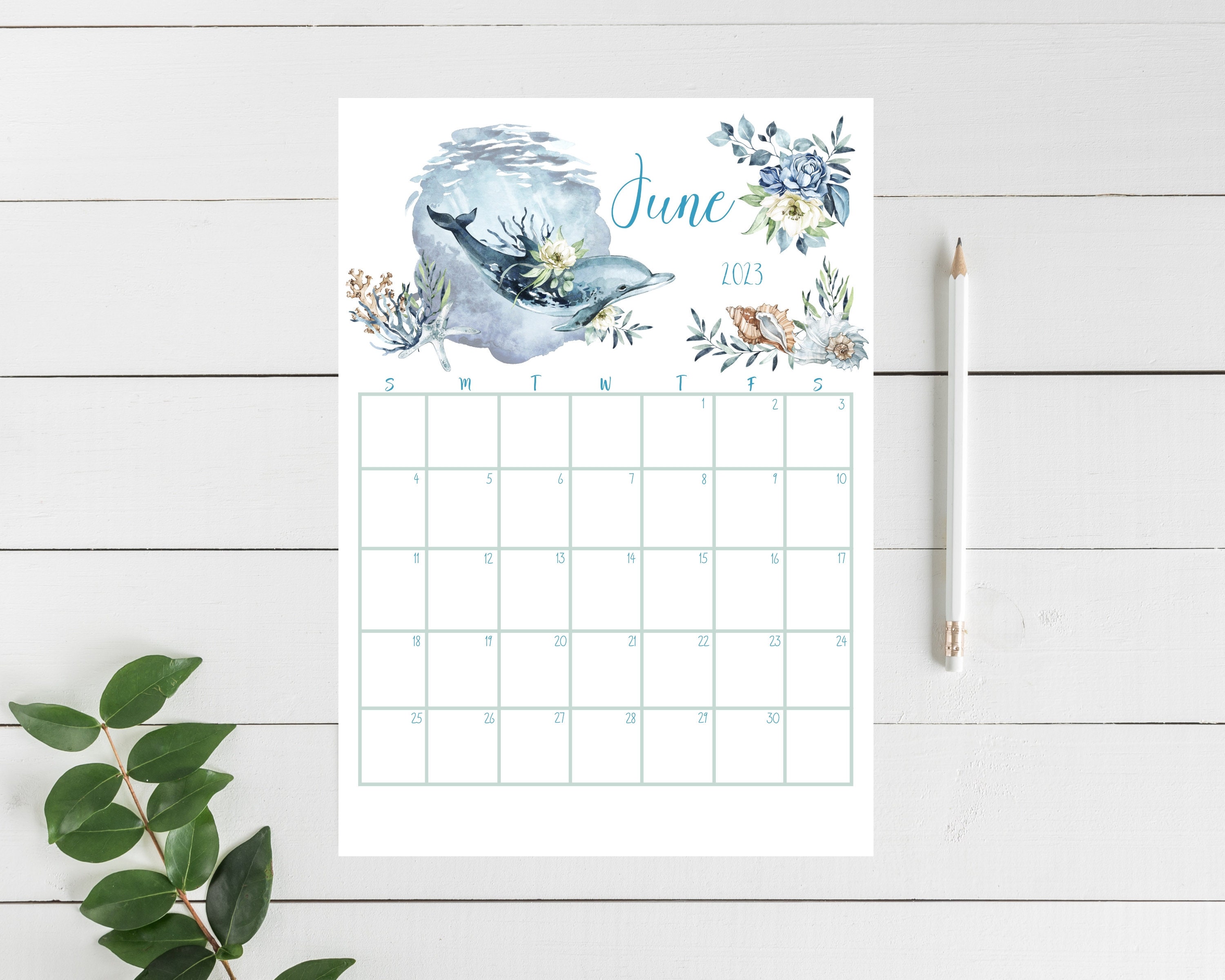 June 2023 Printable Calendar June 2023 Calendar Page Monthly - Etsy