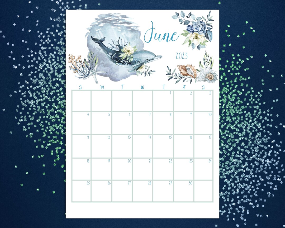 June 2023 Printable Calendar June 2023 Calendar Page Monthly - Etsy