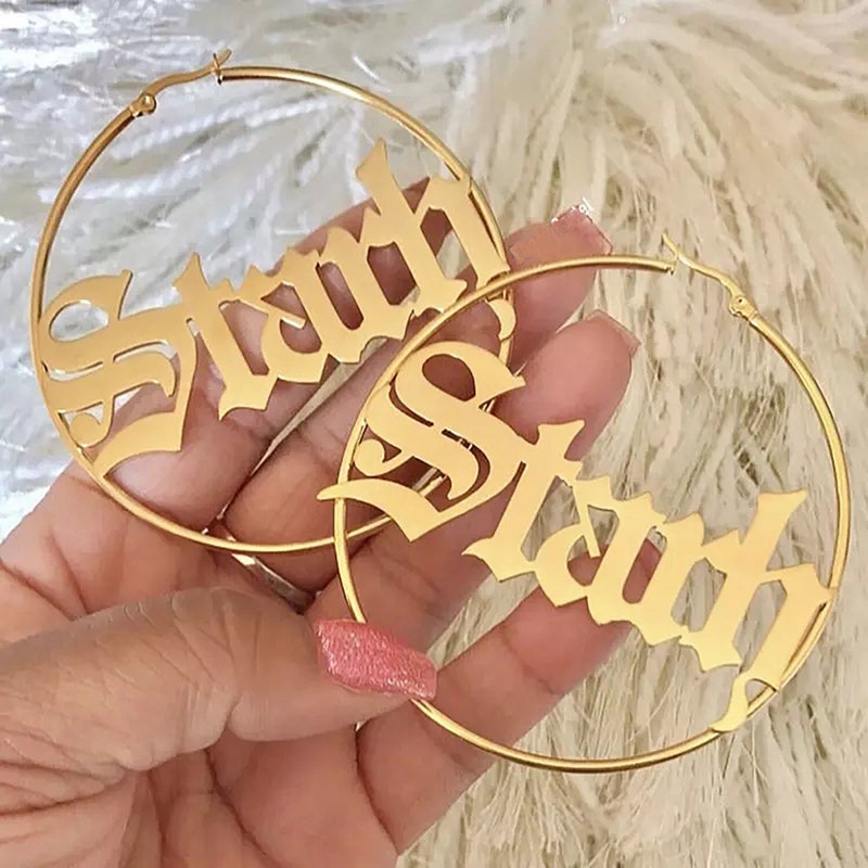 Name Hoop Earrings - Etsy