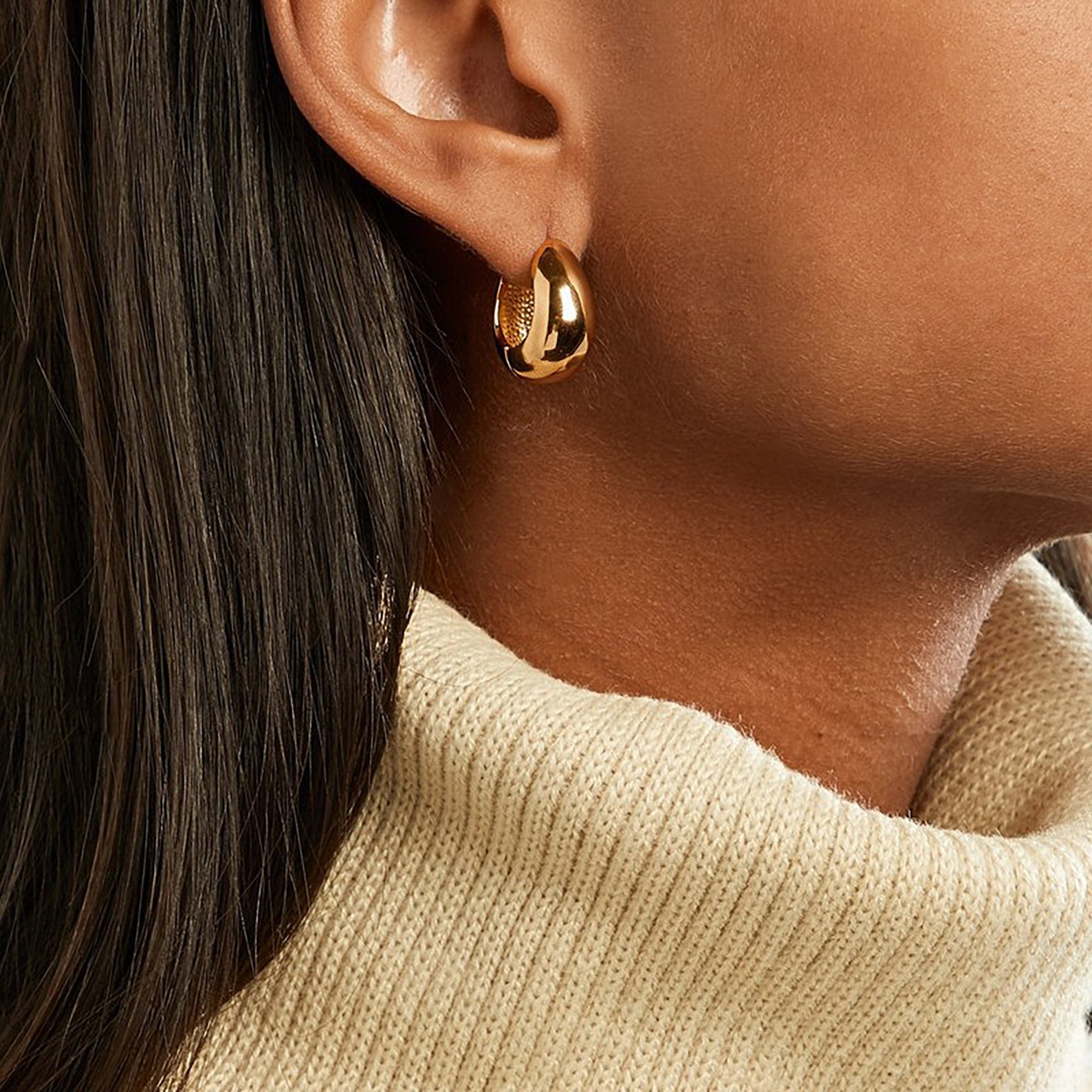 Chunky Hoop Earring Thick Hoop Earrings Chunky Small Hoop Etsy