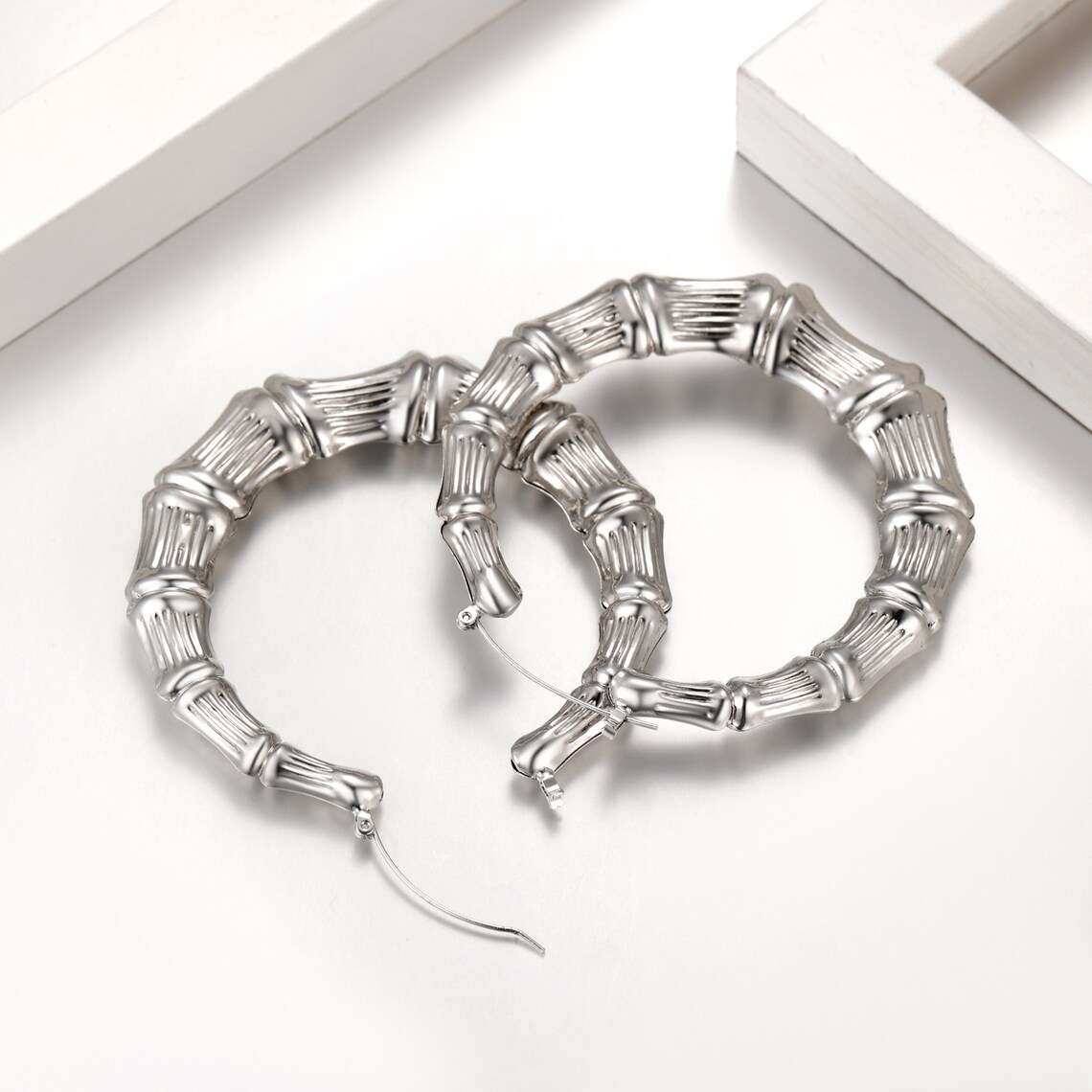 Bamboo Earrings Bamboo Hoop - Etsy