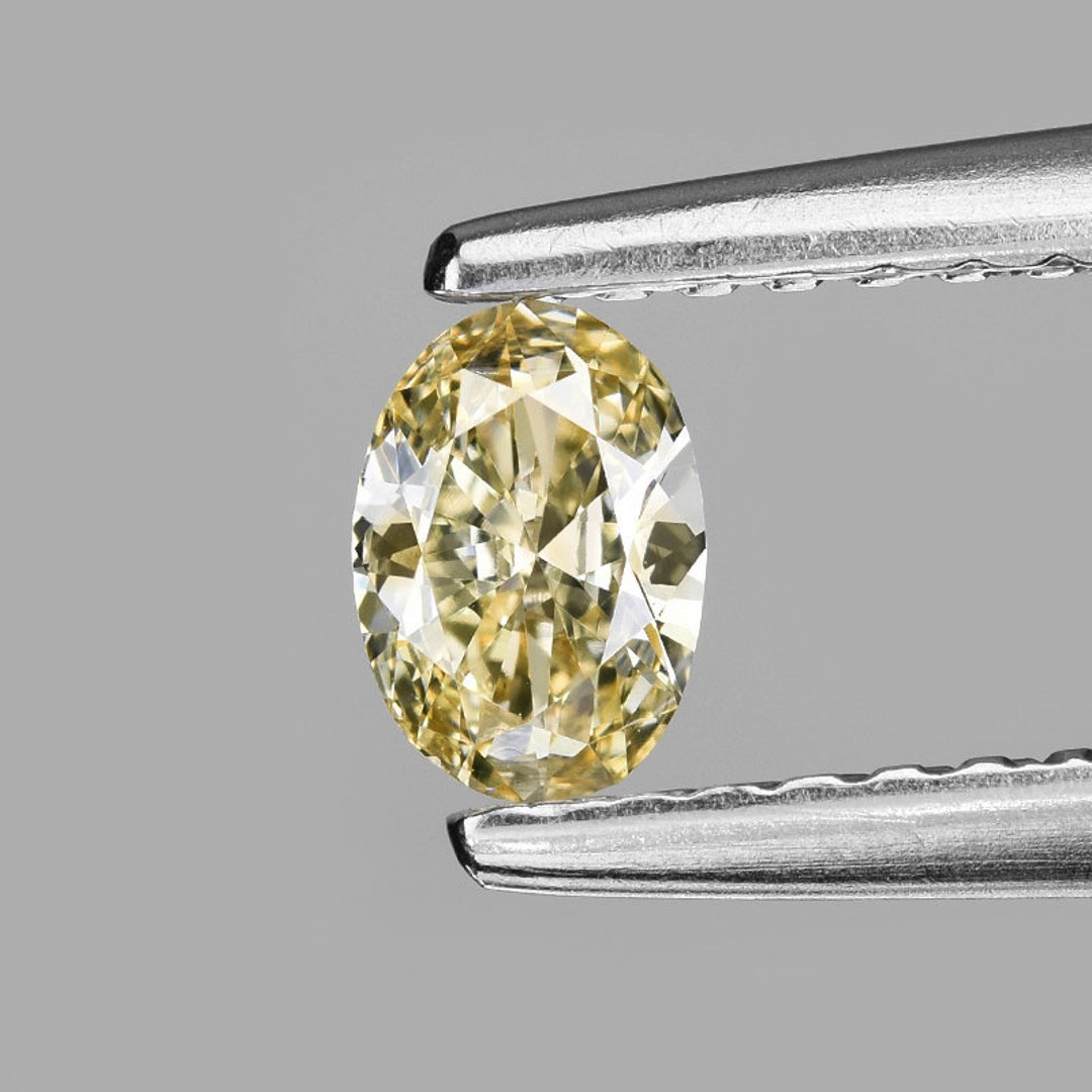 Yellow Diamond Oval Cut Diamond Natural Diamond 0.23 Cts for Ring Fancy ...